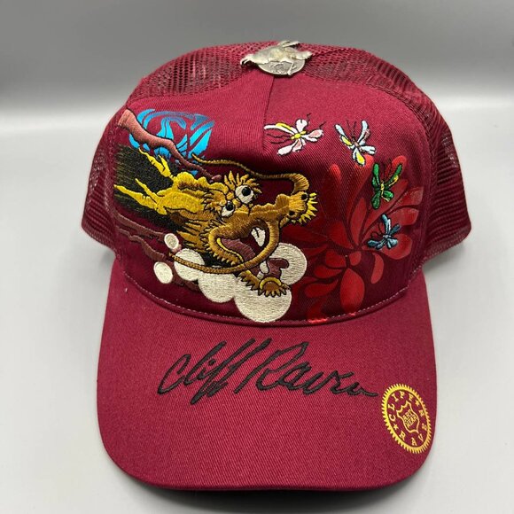 Cliff Raven | Accessories | Vintage Cliff Raven Hat Red Ed Hardy ...